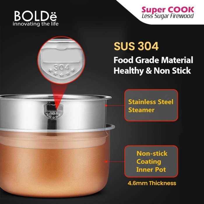 Jual Bolde Super Cook Less Sugar Firewood Rice Cooker 2 L | Shopee ...