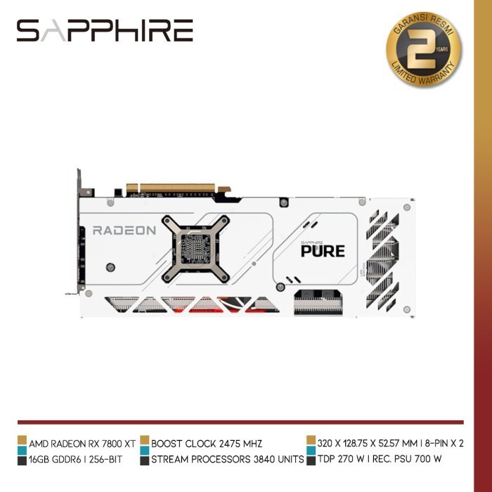 Jual Sapphire Pure Amd Radeon Rx 7800 Xt Oc 16Gb Gddr6 | Shopee Indonesia