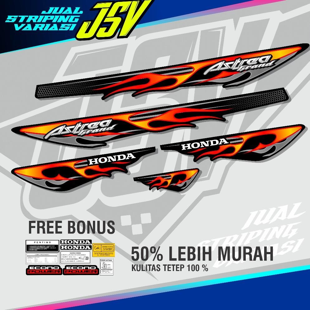 Jual "Harga Terbaik" Striping Variasi Honda Astrea Grand model FLAME ...