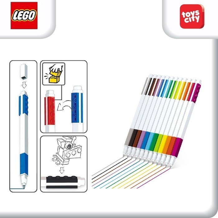 Jual LEGO Bricks Single Color Gel Pen Assortment - Pulpen Gel LEGO ...