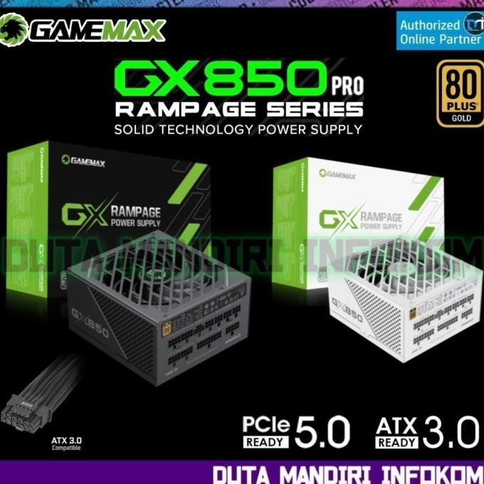 Jual GAMEMAX RAMPAGE GX 850 PRO - 80+ GOLD ATX3.0 PCIE5.0 FULL MODULAR PSU | Shopee Indonesia