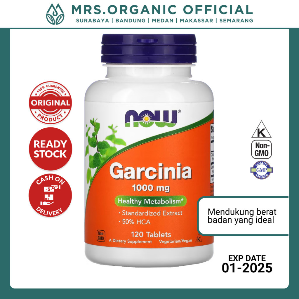 Jual Vitamin Suplemen Diet Pelangsing Garcinia 1000mg Now Foods 120 ...