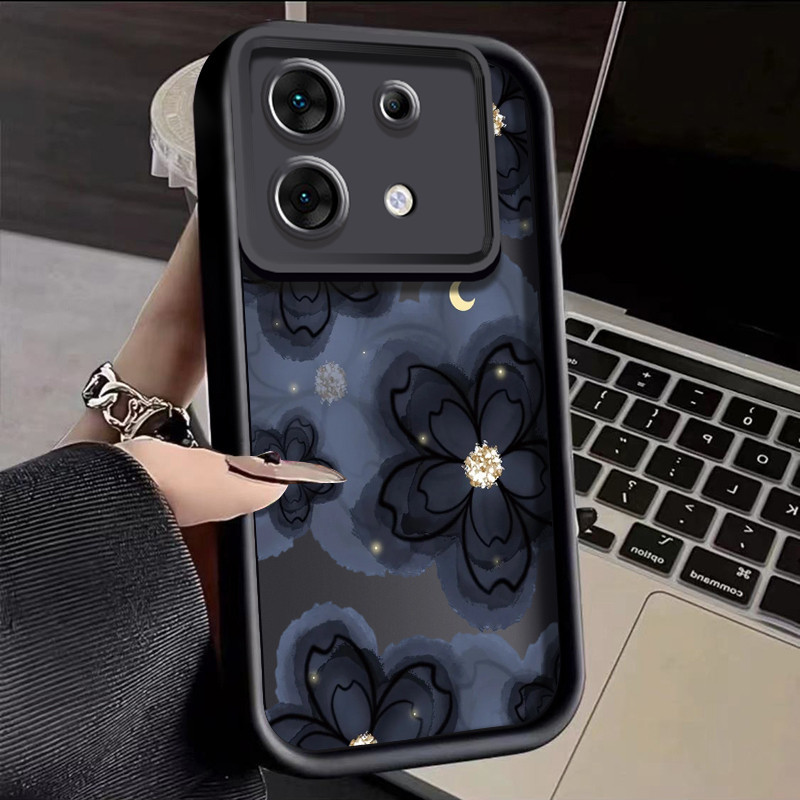 Jual Casing Hp Infinix Zero 30 5G Case pola bunga berwarna gelap Kesing HP pelindung silikon ...
