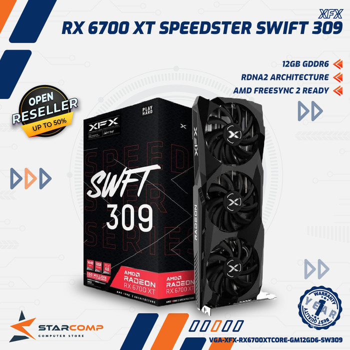Jual Xfx Radeon Rx 6700 Xt 12Gb Gddr6 Speedster Swift 309 Black ...