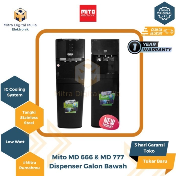 Jual [Cod] Mito Md 666 / Md 777 Dispenser Air Galon Bawah Md666 / Md777 ...