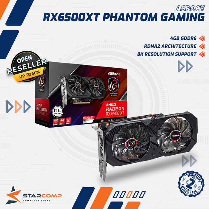 Jual Asrock Rx 6500 Xt Phantom Gaming D Oc 4Gb Gddr6 Rx6500 - 6500Xt ...