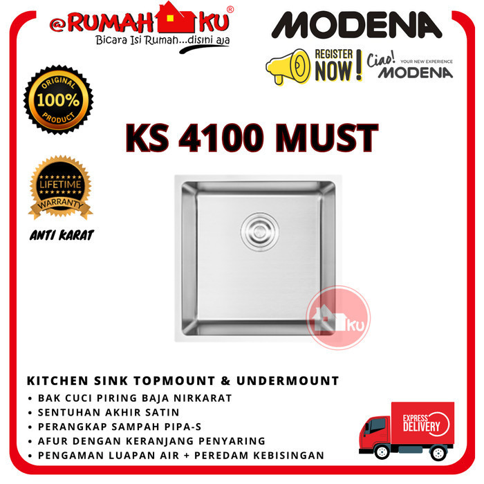 Jual Modena Kitchen Sink 1 Bowl - Ks 4100 Must | Shopee Indonesia