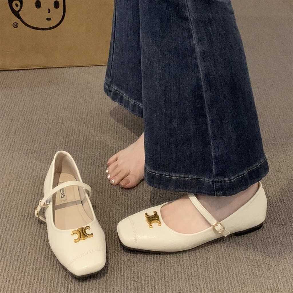 Jual Sepatu Mary Jane Vintage Gesper Logam, Sepatu Wanita Tali Mulut ...