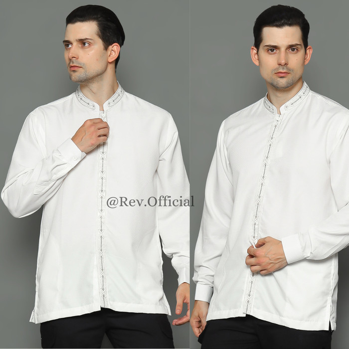 Jual Baju Koko Pria Lengan Panjang Manset Pakaian Muslim Pria | Shopee ...