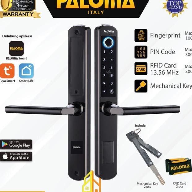 Jual Paloma Dlp 5121 Digital Lock Smart Slim Door Frame Aluminium Wifi ...