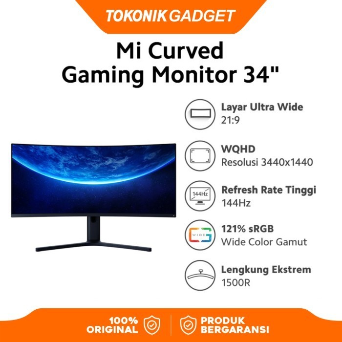 Jual Xiaomi Mi Curved Gaming Monitor 34" Wqhd Layar Ultra Wide 144 Hz ...