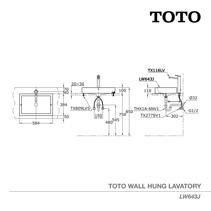Jual Toto Wastafel Lw643J Wastafel - Wastafel Cuci Tangan - Lavatory | Shopee Indonesia