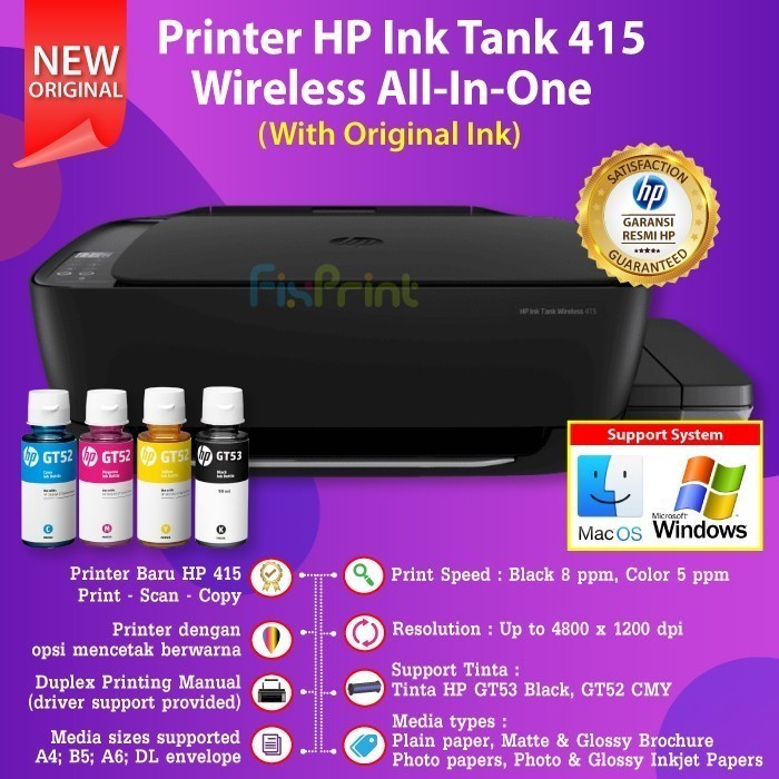 Jual Printer Hp Ink Tank 115 315 415 Smart Tank 500 515 Print Scan Copy ...