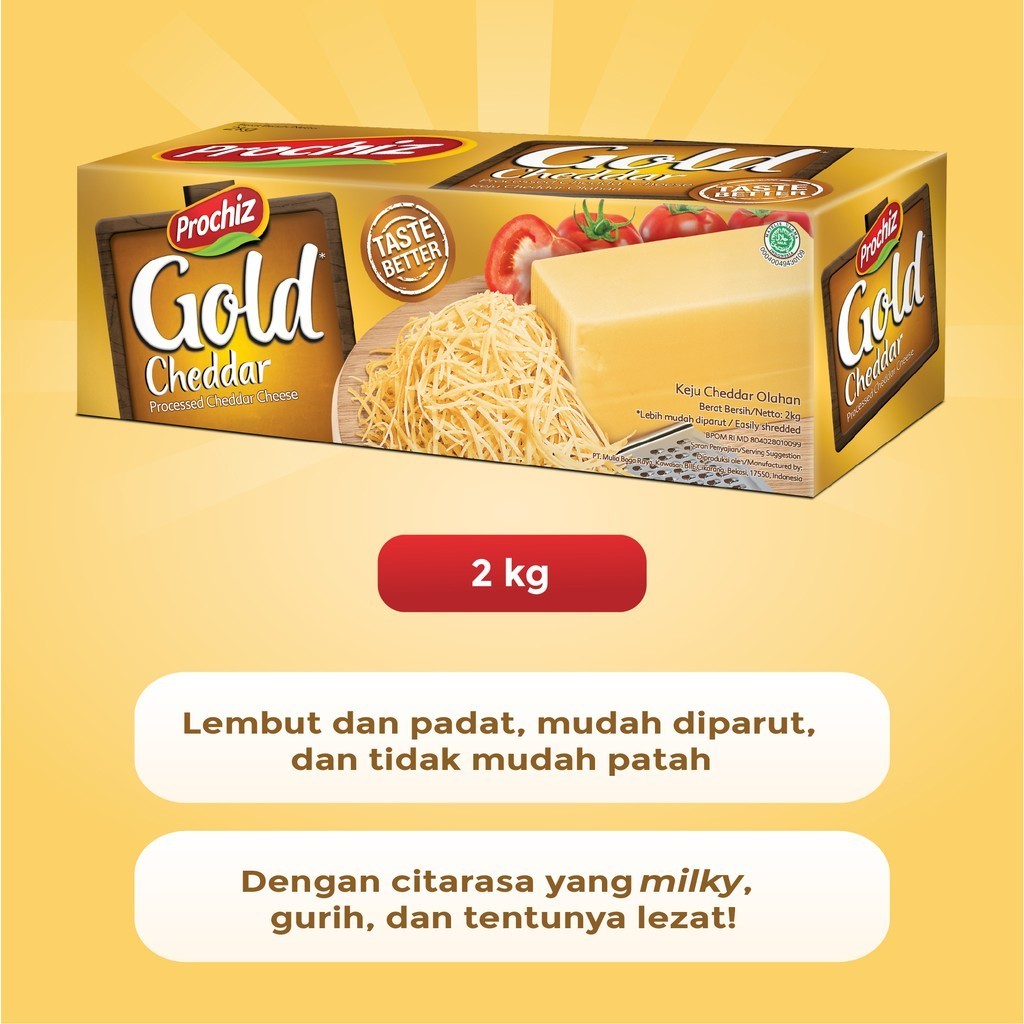 Jual PROCHIZ Gold Cheddar 2kg | Shopee Indonesia
