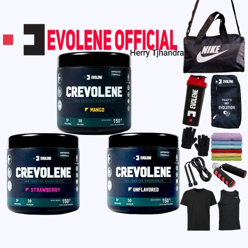 Jual CREVOLENE 300gram Creatine Monohydrate Evolene & PREVO 25 sachet ...