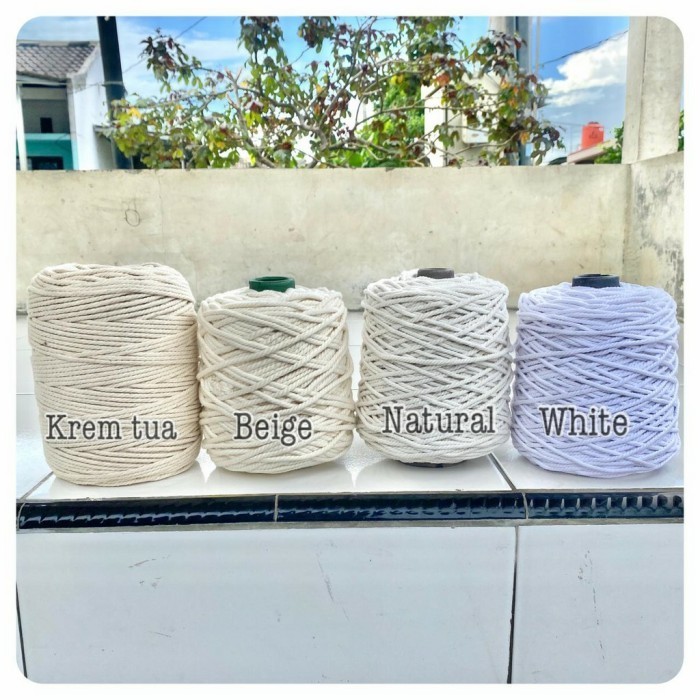 Jual TALI MACRAME / TALI KATUN / COTTON ROPE BASIC 1 ROLL 1KG | Shopee ...