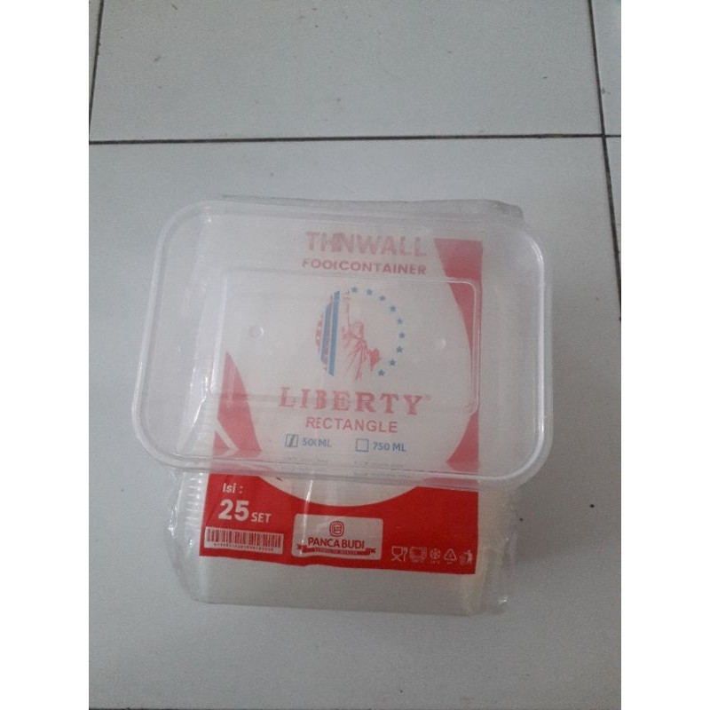 Jual Thinwall kotak 500ml Liberty isi 25 Pcs | Shopee Indonesia