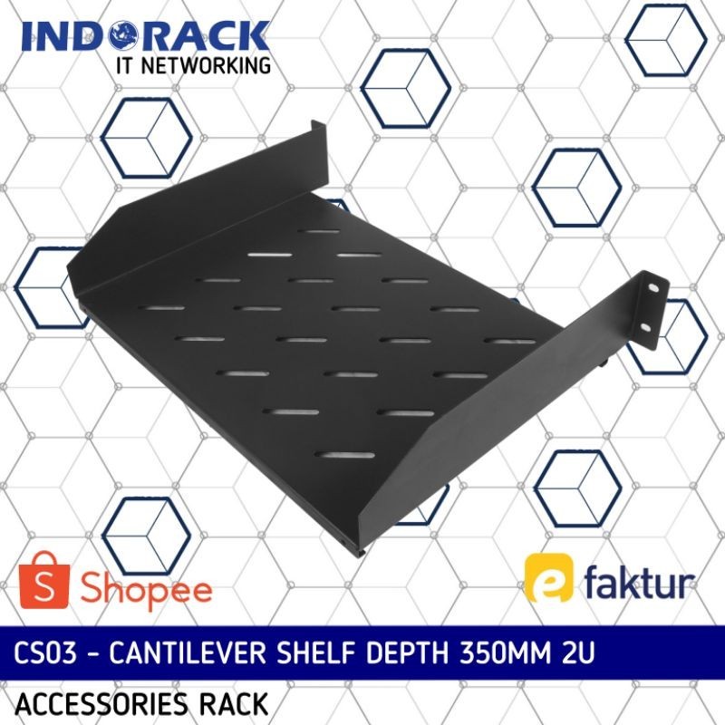 Jual CS03 - Cantilever Shelf Depth 350mm 2U Flat Ambalan Tatakan Rak ...
