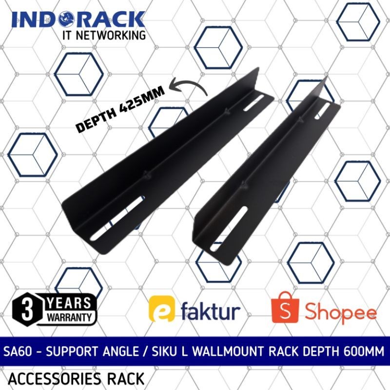 Jual SA60 Support Angle Depth 425mm Siku L Wallmount Rack 600mm Rak ...