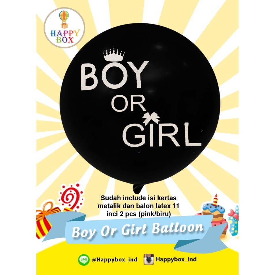 Jual 1 Set Balon Boy Or Girl Ii Balon Baby Shower Ii Balon Gender ...