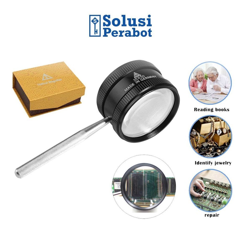Jual Kaca Pembesar 35x AB77 SP / Lup Lensa Magnifier Handheld / Membaca ...
