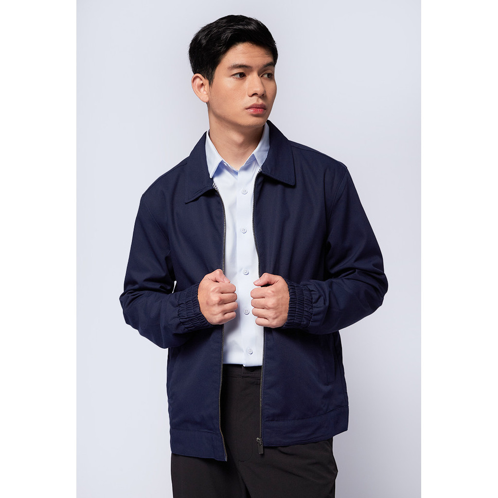 Jual Executive Slim Fit Jacket with Shirt Collar Navy | Shopee Indonesia