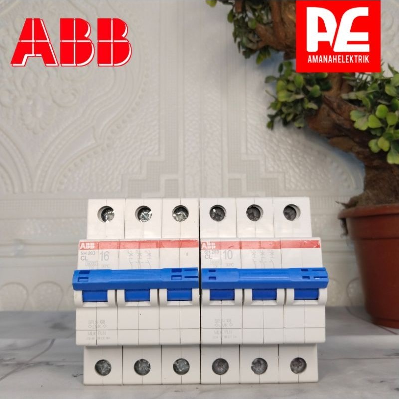 Jual MCB ABB 3phase 10A, 16A, 20A, 25A Original di jamin normal | Shopee Indonesia