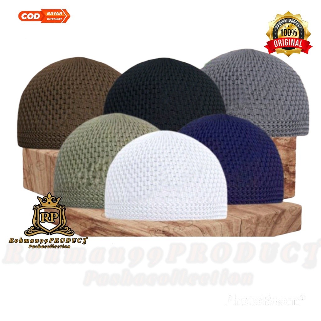Jual Peci Rajut Nanas Polos Songkok Anak Dewasa Kopiah Haji Peci Hitam ...