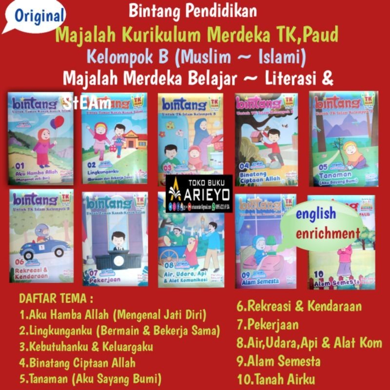 Jual BUKU PAKET TK PAUD | BONUS BUKU KURIKULUM MERDEKA | MERDEKA BELAJAR | ISI PAKET 10 BUKU ...