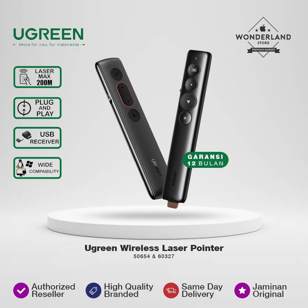 Jual Ugreen Laser Pointer Remote Controller Presenter Wireless Rechargeable 2.4ghz USB-C & USB-A ...