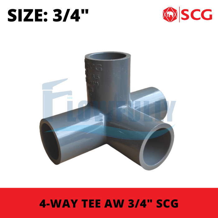 Jual 4 WAY TEE AW 3/4 INCH SCG PVC CROSS TEBAL TEE ELBOW 4 SUDUT 4 LUBANG | Shopee Indonesia