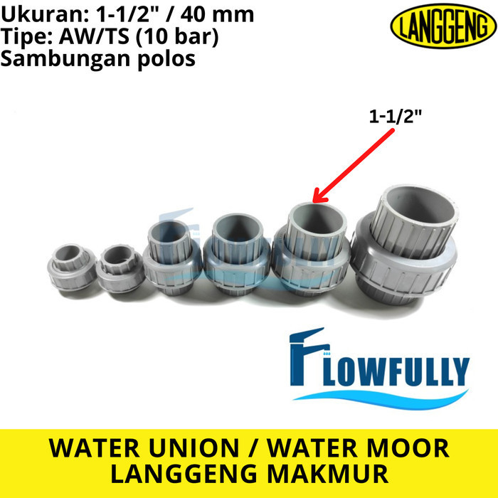 Jual WATER MUR PVC WATER MOOR 1 1/2 INCH LANGGENG WATER UNION TS AW ...