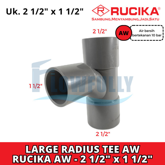 Jual LARGE RADIUS TEE AW 2 1/2 x 1 1/2 inch RUCIKA PVC TY 90 derajt TEE ...