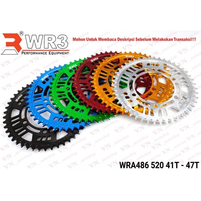 Jual Gear Belakang Wr3 7075 T6 520 Mata 41 - 47 Kawasaki Ninja, Yamaha ...