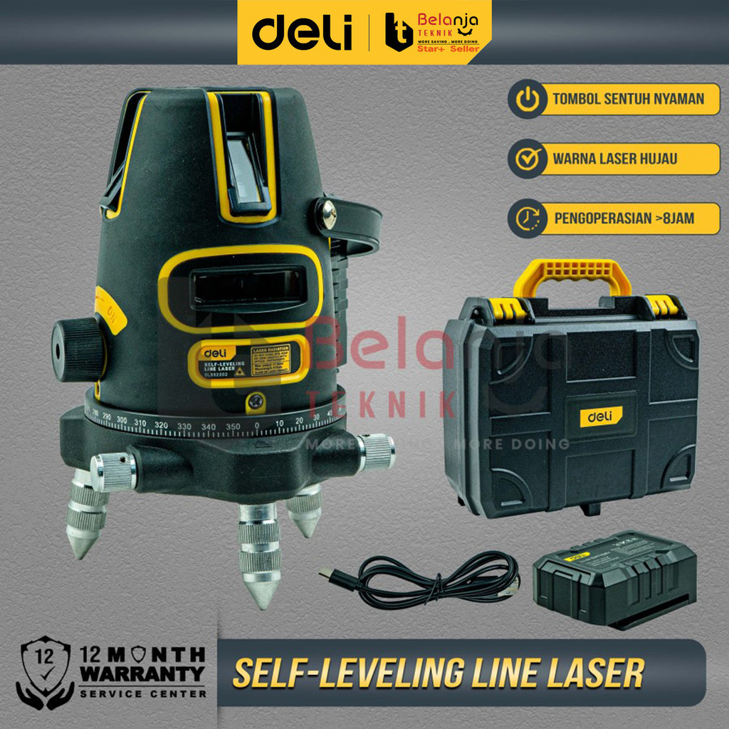 Jual Deli Meteran Laser Garis EDL332302 Level 2 Laser Levelling Alat ...
