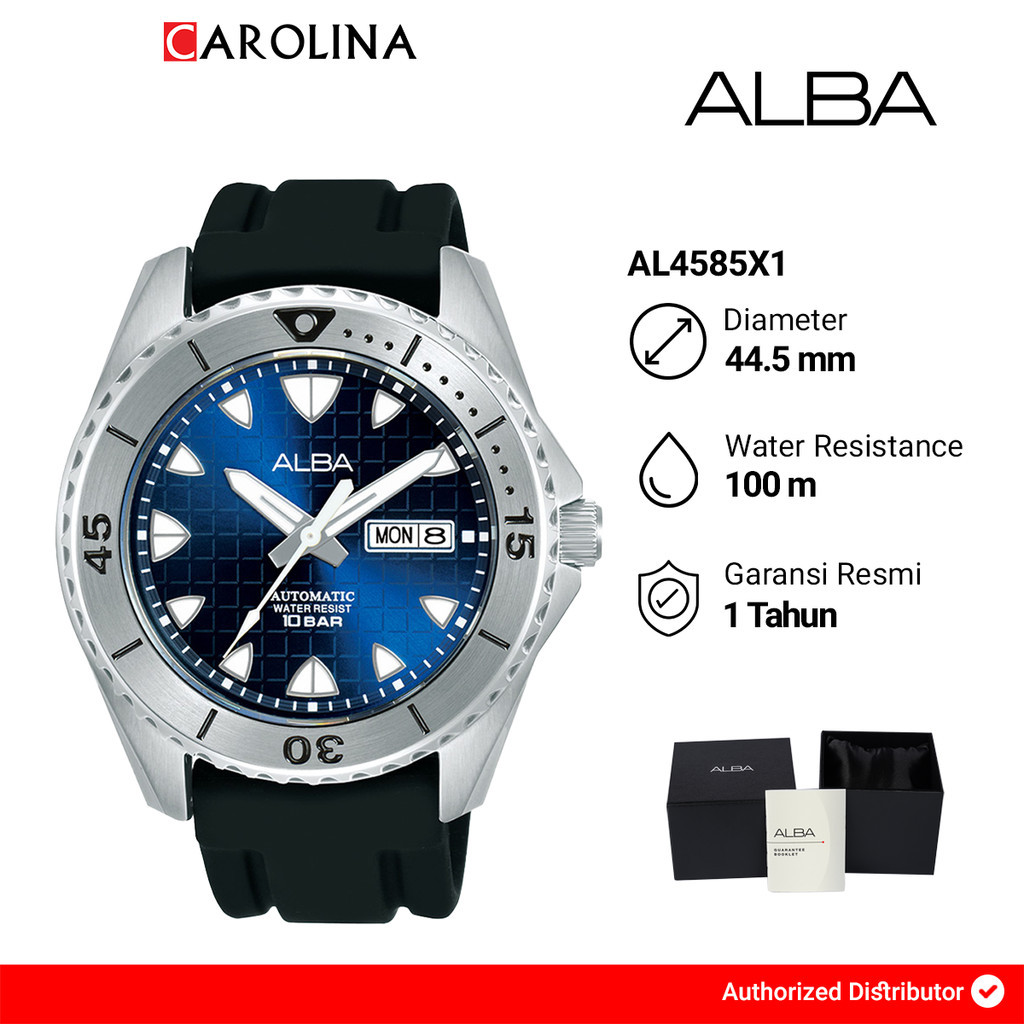 Jual Jam Tangan Pria ALBA Mechanical AL4585X1 Automatic Blue Patterned ...