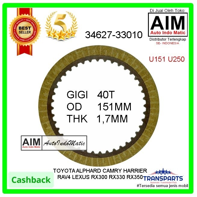 Jual Alphard Harrier Rx330 U151e/F Matic Kampas Overdrive 34627-33010 ...