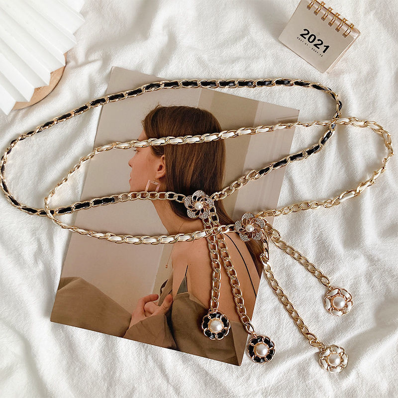 Jual Rantai pinggang elegan wanita populer/dekorasi mutiara/sabuk gaya serbaguna | Shopee Indonesia