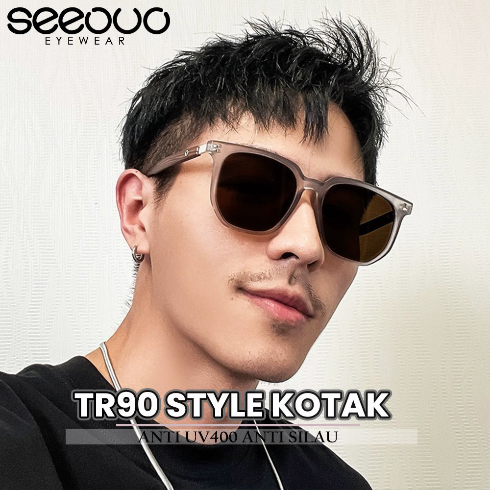 Jual Seeouo Kacamata Hitam Sunglasses Anti UV 400 Bahan TR90 Style Kotak Fashionable Elegan ...