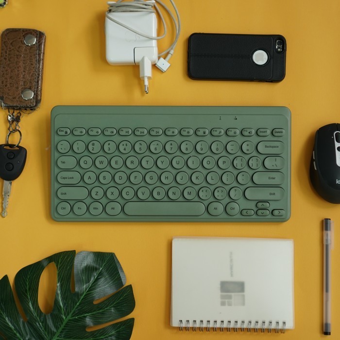 Jual Wireless Keyboard Green Portable Ni Dongle Windows Laptop Komputer ...