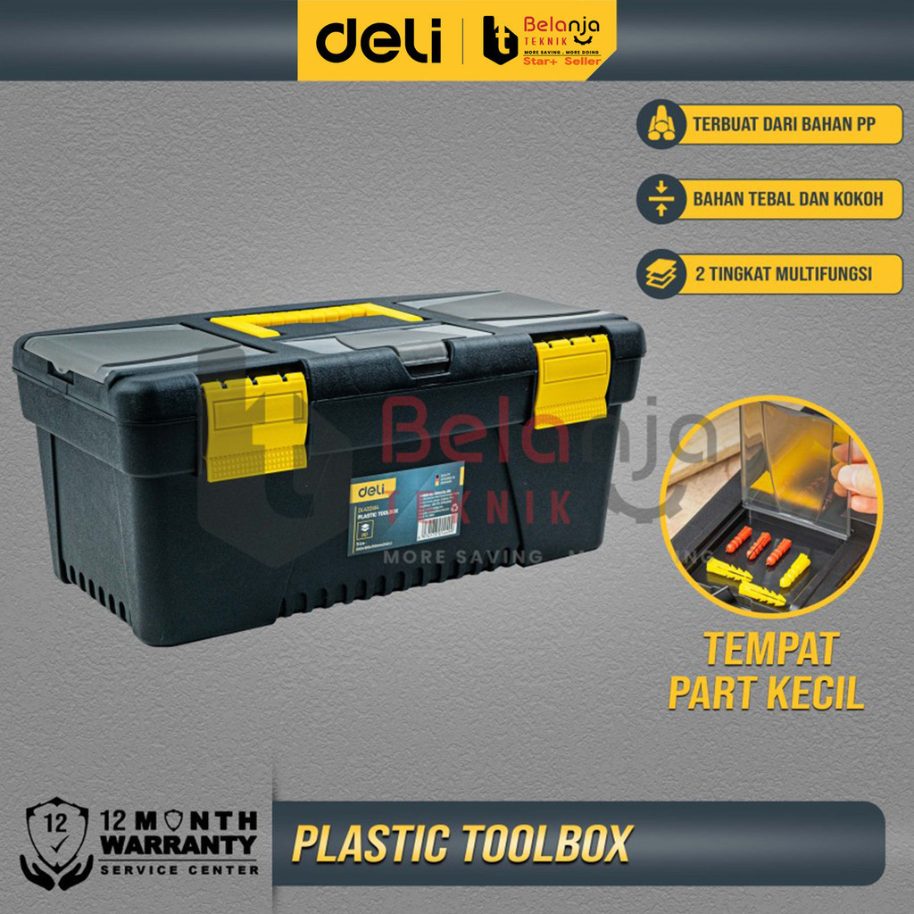 Jual Deli Tool Box Kotak Tempat Perkakas Toolkit Toolbox Pelastik ...