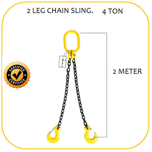 Jual 2 LEGS CHAIN SLING. CAP 4 TON PANJANG 2 M ( RANTAI 2 KAKI ...