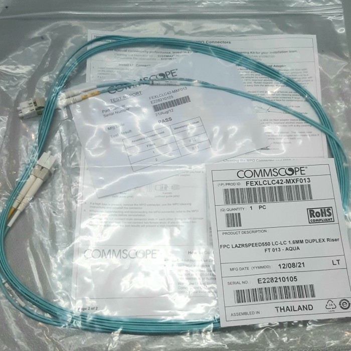 Jual Commscope systimax FO Patch Cord LC LC 10Ft MM OM3 Fiber Optik ...