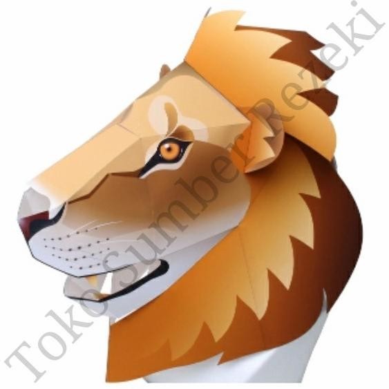 Jual Figure Full Head Mask Lion Papercraft Topeng Singa Helm 3D Paper ...