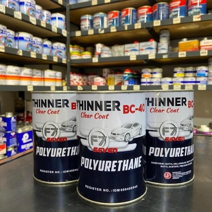 Jual Re27 THINNER PU F7 Clear Coat BC 40 - Pengencer Cat 1Liter/ kaleng Viral | Shopee Indonesia