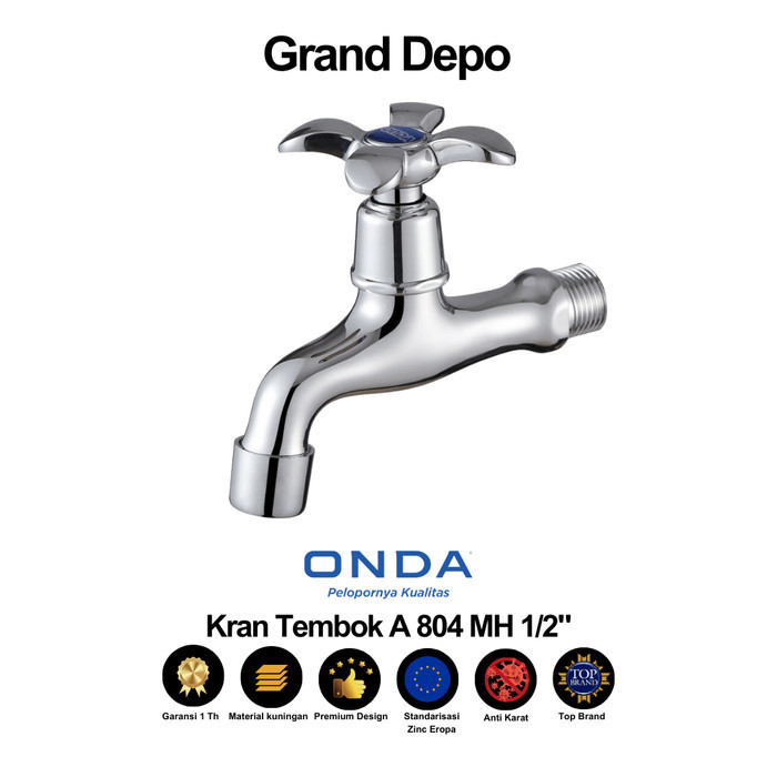 Jual Onda Kran Tembok A 804 MH 1/2" / Kran Tembok Onda / Kran Air Onda | Shopee Indonesia