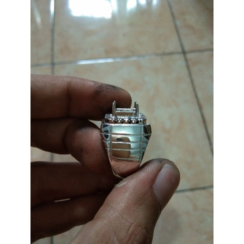 Jual emban cincin perak 925 handmade model sircon keliling untuk batu ...