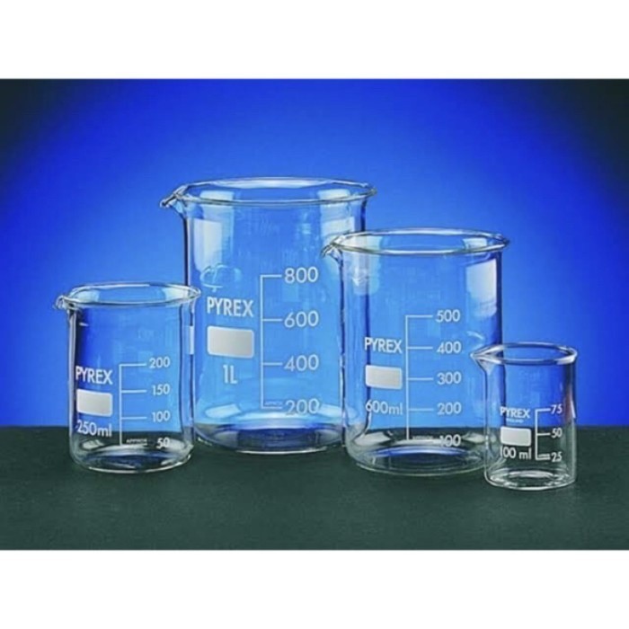 Jual BAKER GLASS PYREX/BEAKER GLASS/UKURAN LENGKAP/ 50 ML 100 ML 250 ML ...
