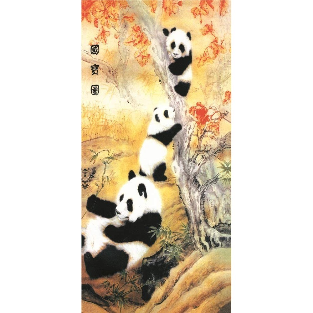 Jual Repro Digital Lukisan Panda Chinese China Xiong Mao Minimalis ...