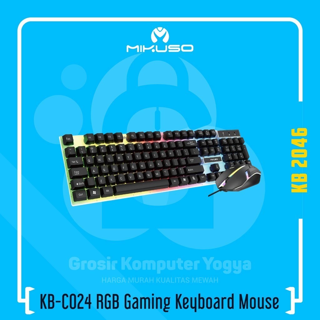 Jual Mikuso KB-C024 1200 DPI 104 Keys RGB Gaming Keyboard Mouse Combo | Shopee Indonesia